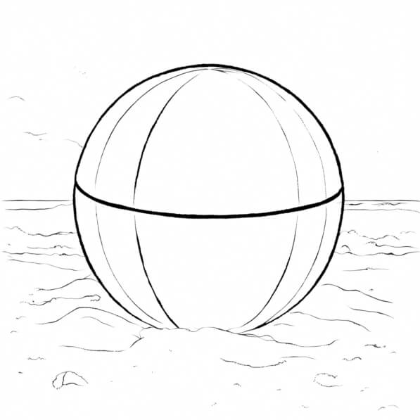 Scarica Pallone da spiaggia nella sabbia Pagine da colorare Online ...