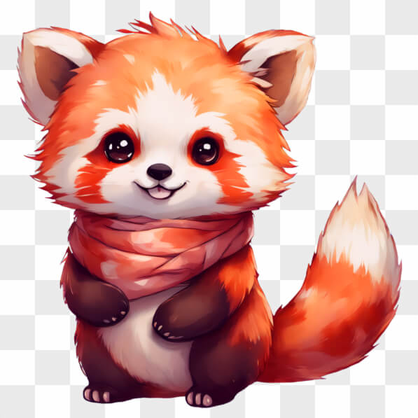 Download Kawaii Red Panda with Orange Scarf Kawaii Online - Creative ...