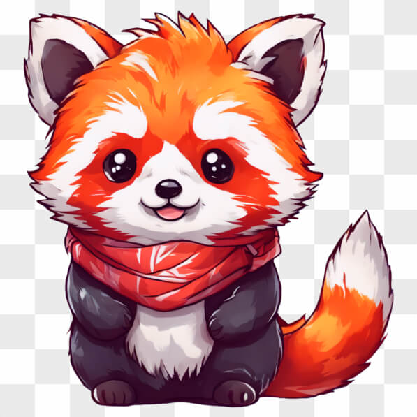 Download Kawaii Cartoon Red Panda with Orange Scarf Kawaii Online ...