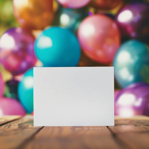 Download White Card with Colorful Balloons Mockups Online - Creative ...