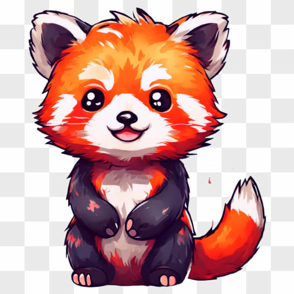 Download Schattige Cartoon Rode Panda - Speels en Nieuwsgierig Kawaii ...