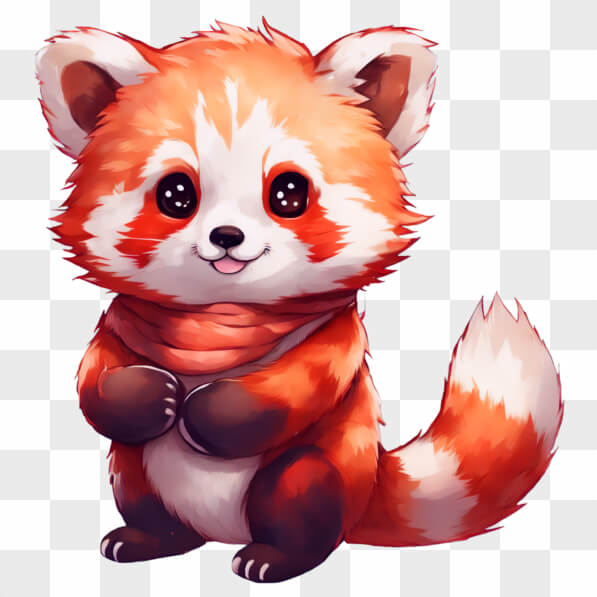 Download Kawaii Red Panda with Orange Scarf Kawaii Online - Creative ...