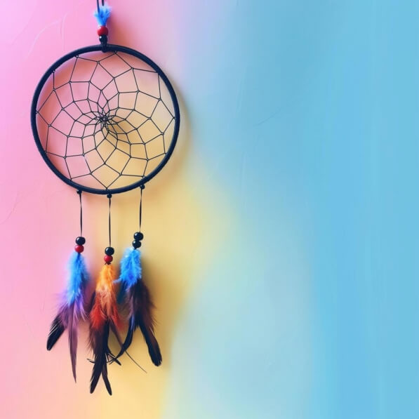 Download Colorful Dream Catcher on Vibrant Background Backgrounds ...