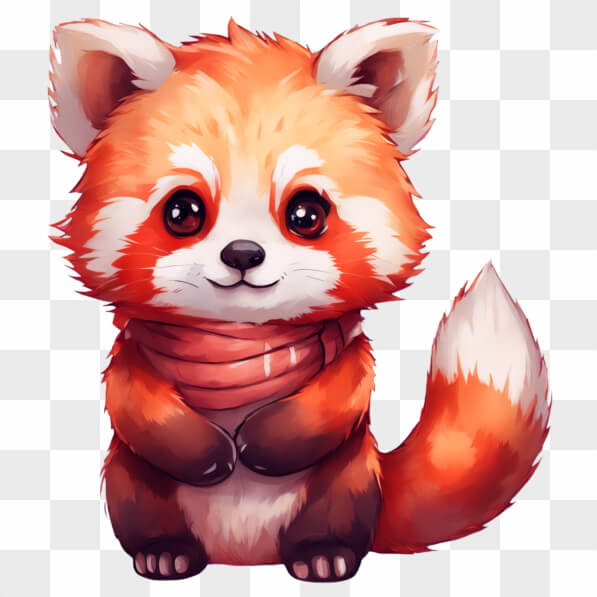 Download Kawaii Red Panda with Orange Scarf Kawaii Online - Creative ...