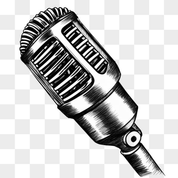 Download Vintage Microphone Drawing Sketches Online - Creative Fabrica