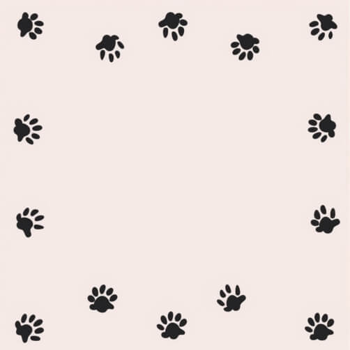 Download White Background with Black Dog Paw Prints Oval Frame ...