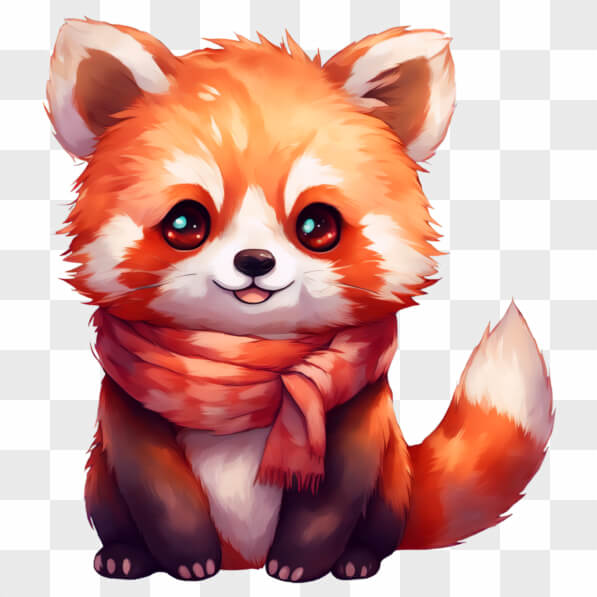 Download Kawaii Red Panda with Orange Scarf Kawaii Online - Creative ...