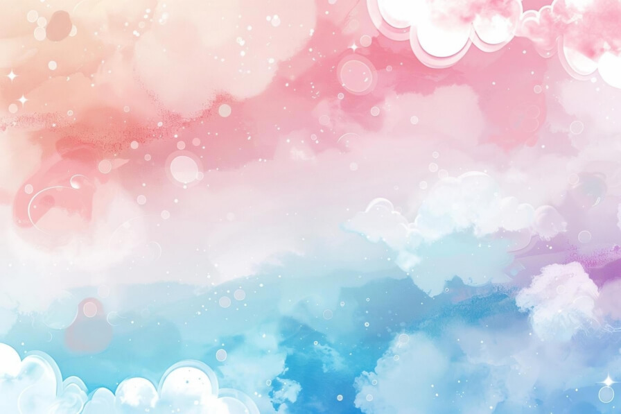 Download Aquarel achtergrond met blauwe en roze wolken Achtergronden ...