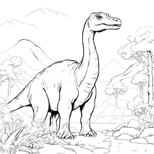 Download Dinosaur Coloring Page in Forest Coloring pages Online ...