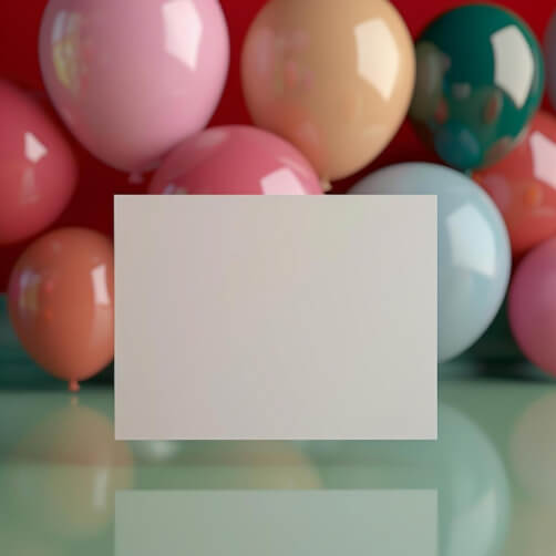 Download Blank Card with Colorful Balloons and Polka Dots Mockups ...