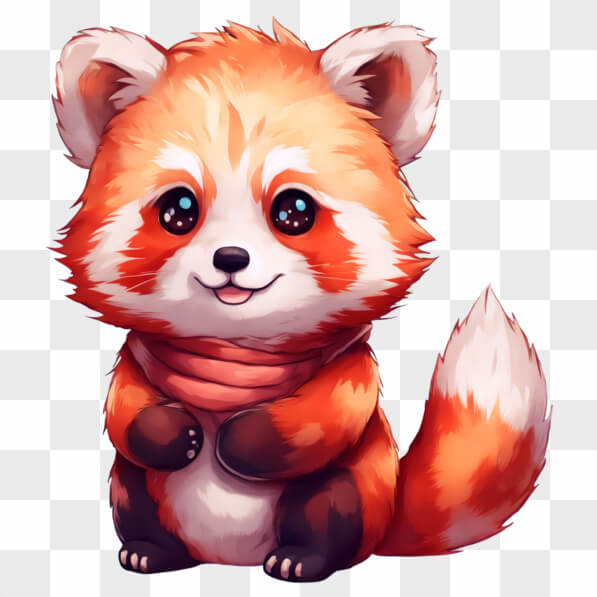 Download Kawaii Red Panda with Orange Scarf Kawaii Online - Creative ...
