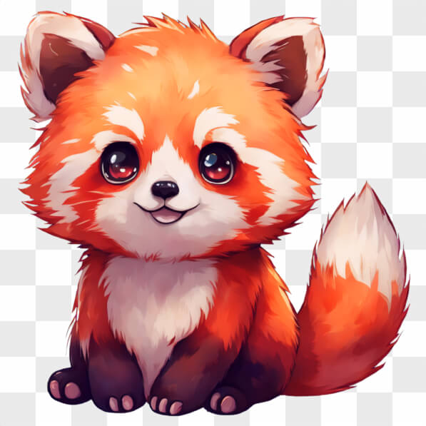 Download Kawaii Red Panda Sitting on Black Background Kawaii Online ...
