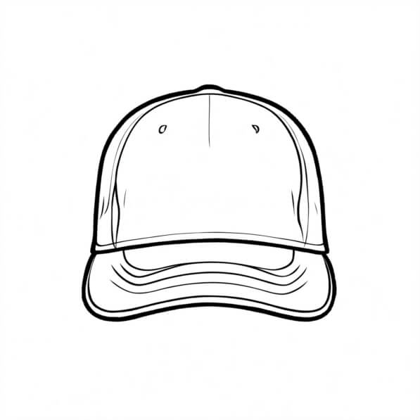Download Baseball Cap Outline Coloring pages Online - Creative Fabrica
