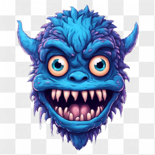 Download Blue Monster Head Illustration Cartoons Online - Creative Fabrica