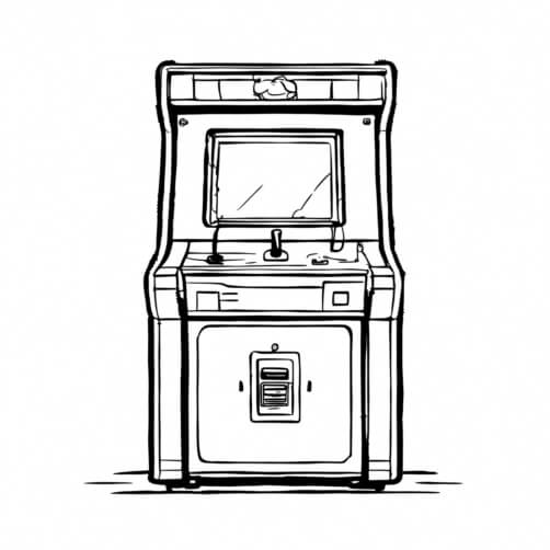 Download Black-and-White Drawing of an Arcade Machine Coloring pages ...