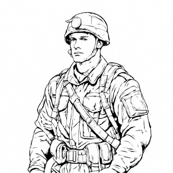 Télécharger Page à colorier d'un soldat en uniforme Pages de coloriage ...