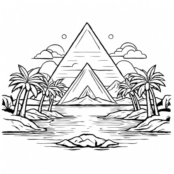 Download Egyptian Landscape Illustration Coloring pages Online ...
