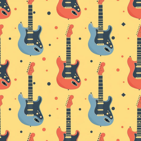 Download Seamless Guitar Pattern on Yellow Background Patterns Online ...