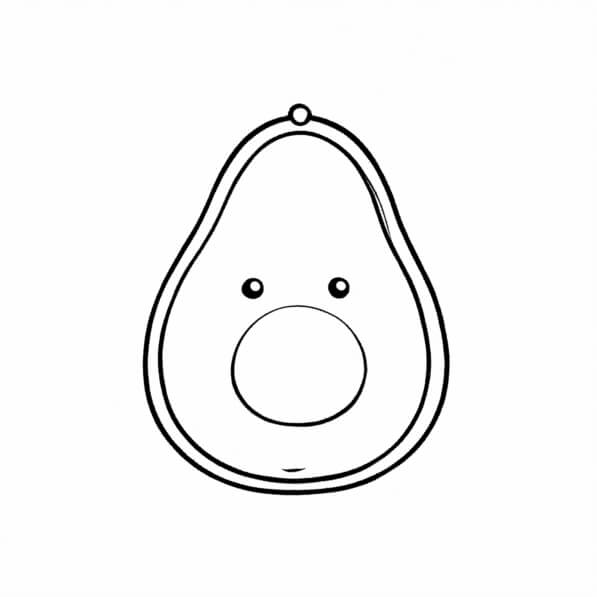 Download Smiling Avocado Drawing Coloring pages Online - Creative Fabrica