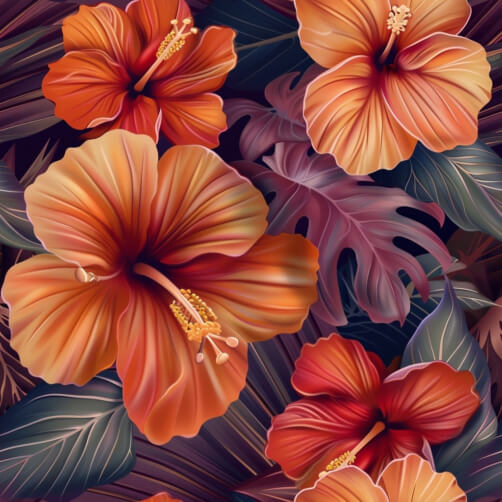 Download Seamless Hibiscus Flower Pattern Patterns Online - Creative ...