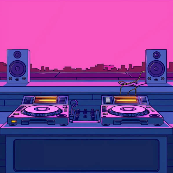 Download Dynamic DJ Setup with Turntables and Speakers Backgrounds ...