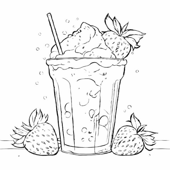 Download Strawberry Milkshake Coloring Page Coloring pages Online ...