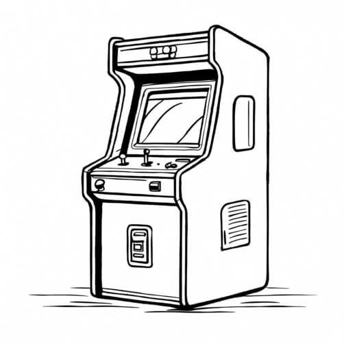Download Black-and-White Arcade Machine Drawing Coloring pages Online ...