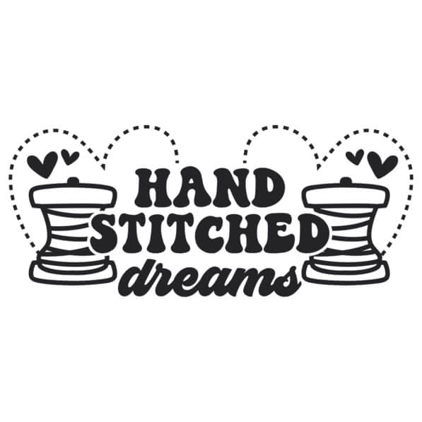 Download Hand Stitched Dreams Logo Quotes Online - Creative Fabrica