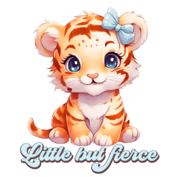 Download Cartoon Tiger Cub Reading 'Little But Fierce' Quotes Online ...