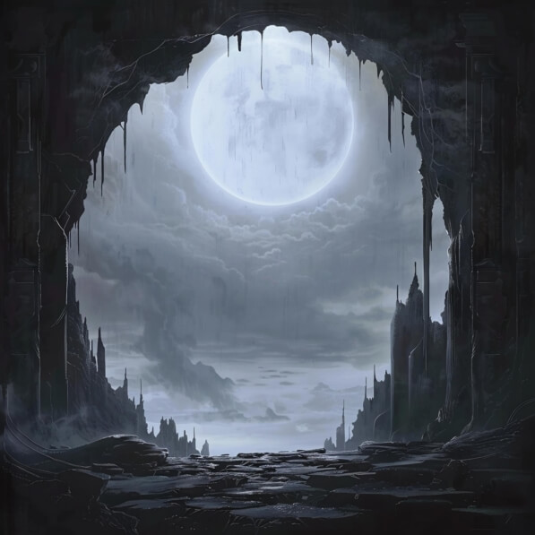 Download Mysterious Dark Cave with Full Moon Backgrounds Online ...