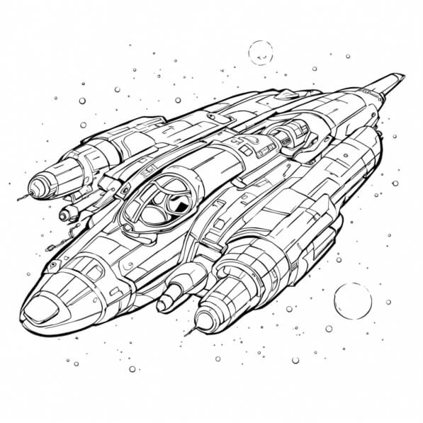 Download Star Wars Spaceship Coloring Page with Stars and Planets ...