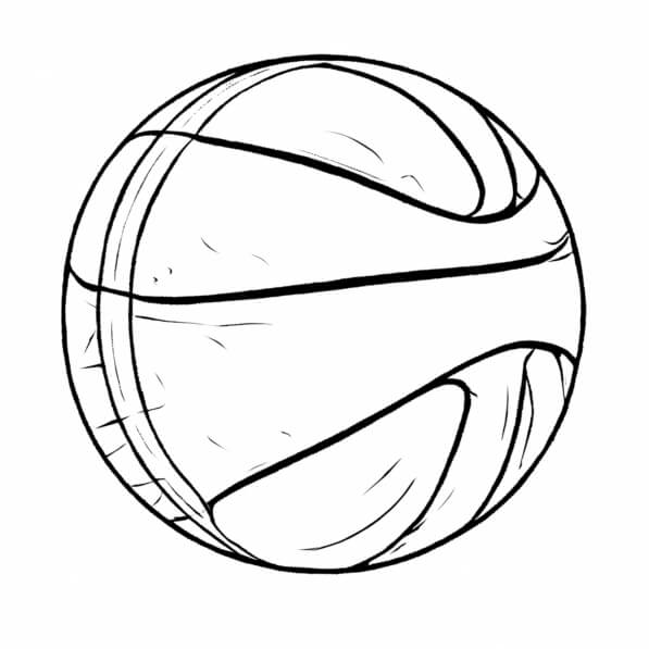 Descarga Dibujo en Blanco y Negro de una Pelota de Baloncesto Páginas para colorear En Línea ...