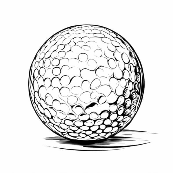Scarica Disegno in Bianco e Nero di una Pallina da Golf Pagine da ...