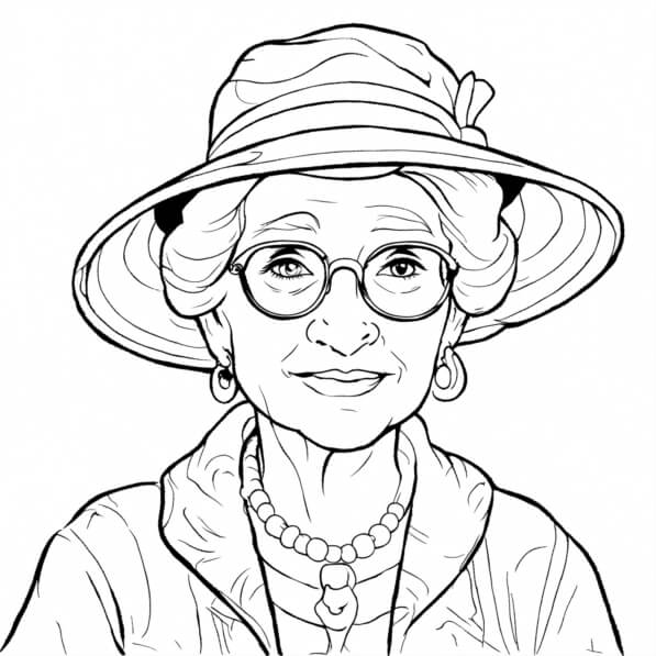 Download Coloring Page of Older Woman from The Golden Girls Series ...