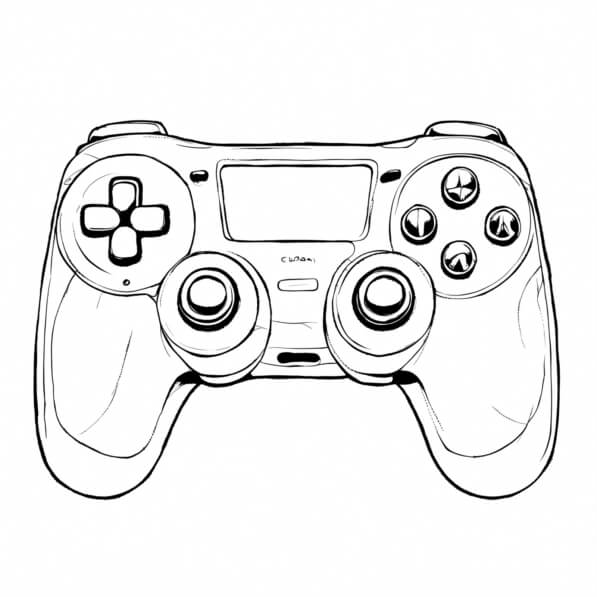 Download Zwart-witte elektronische gamecontroller Kleurplaten online op ...