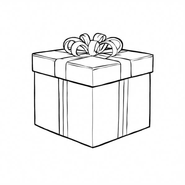 Download Black-and-White Gift Box Drawing Coloring pages Online ...