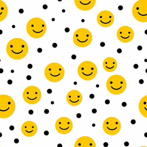 Download Yellow and Black Smiley Face Pattern with Polka Dots Patterns ...