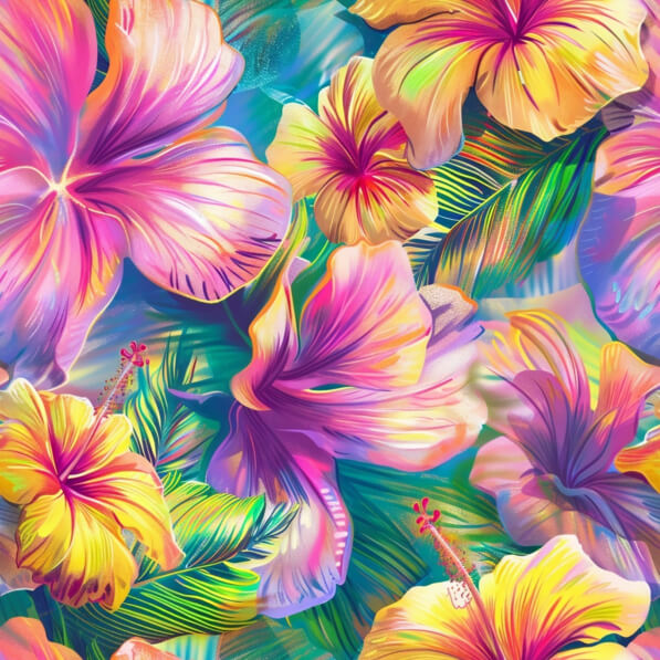 Download Colorful Hibiscus Flower Pattern Patterns Online - Creative ...