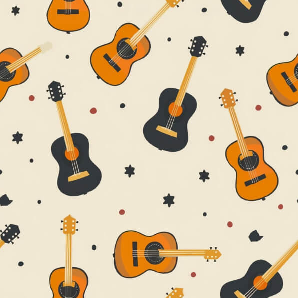 Download Seamless Guitar Pattern with Stars Patterns Online - Creative ...