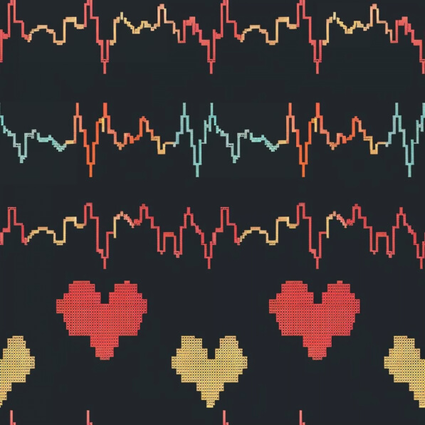 Download Colorful Pixelated Heartbeat Pattern Patterns Online ...