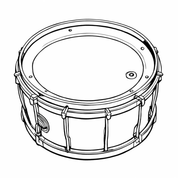 Download Outline of a Snare Drum Coloring pages Online - Creative Fabrica