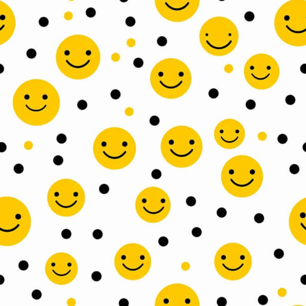 Download Yellow and Black Smiley Face Pattern with Polka Dots Patterns ...