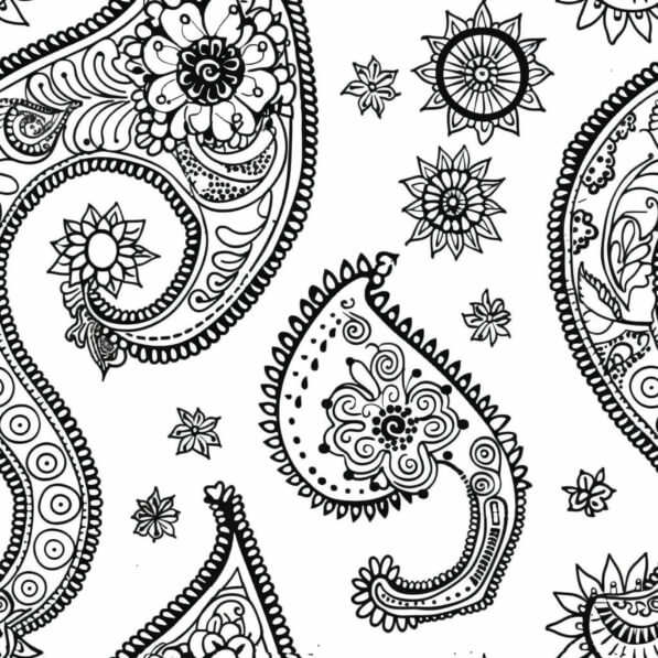 Download Indian Paisley Coloring Page Patterns Online - Creative Fabrica
