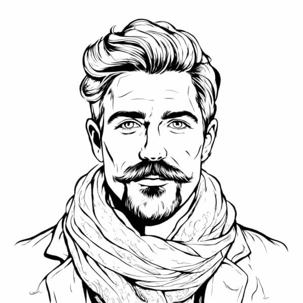 Download Stylish Man Drawing Coloring pages Online - Creative Fabrica