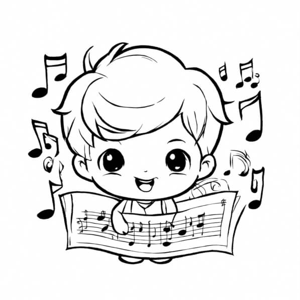 Download Boy Holding Musical Note Coloring Page Coloring pages Online ...