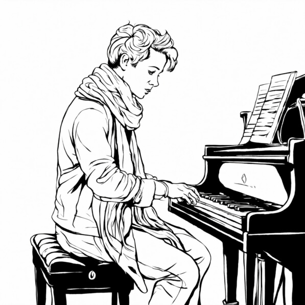 Dibujos Para Colorear De Piano Página Para Colorear Doodle Piano