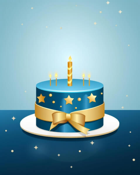 Baixe Bolo de Aniversário Azul Festivo Backgrounds - Creative Fabrica