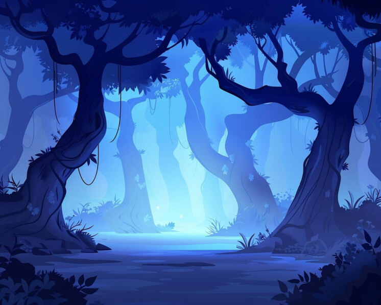 Download Donker Boslandschap met Kronkelende Pad Achtergronden online ...