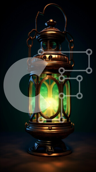 Descarga Linterna antigua con luz verde brillante Fotos de Archivo En ...