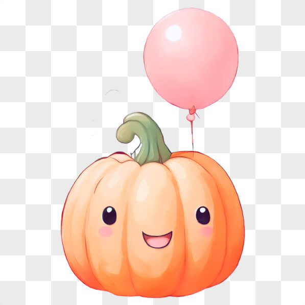 Download Schattige Pompoen met Roze Ballon KAWAII online op Creative ...